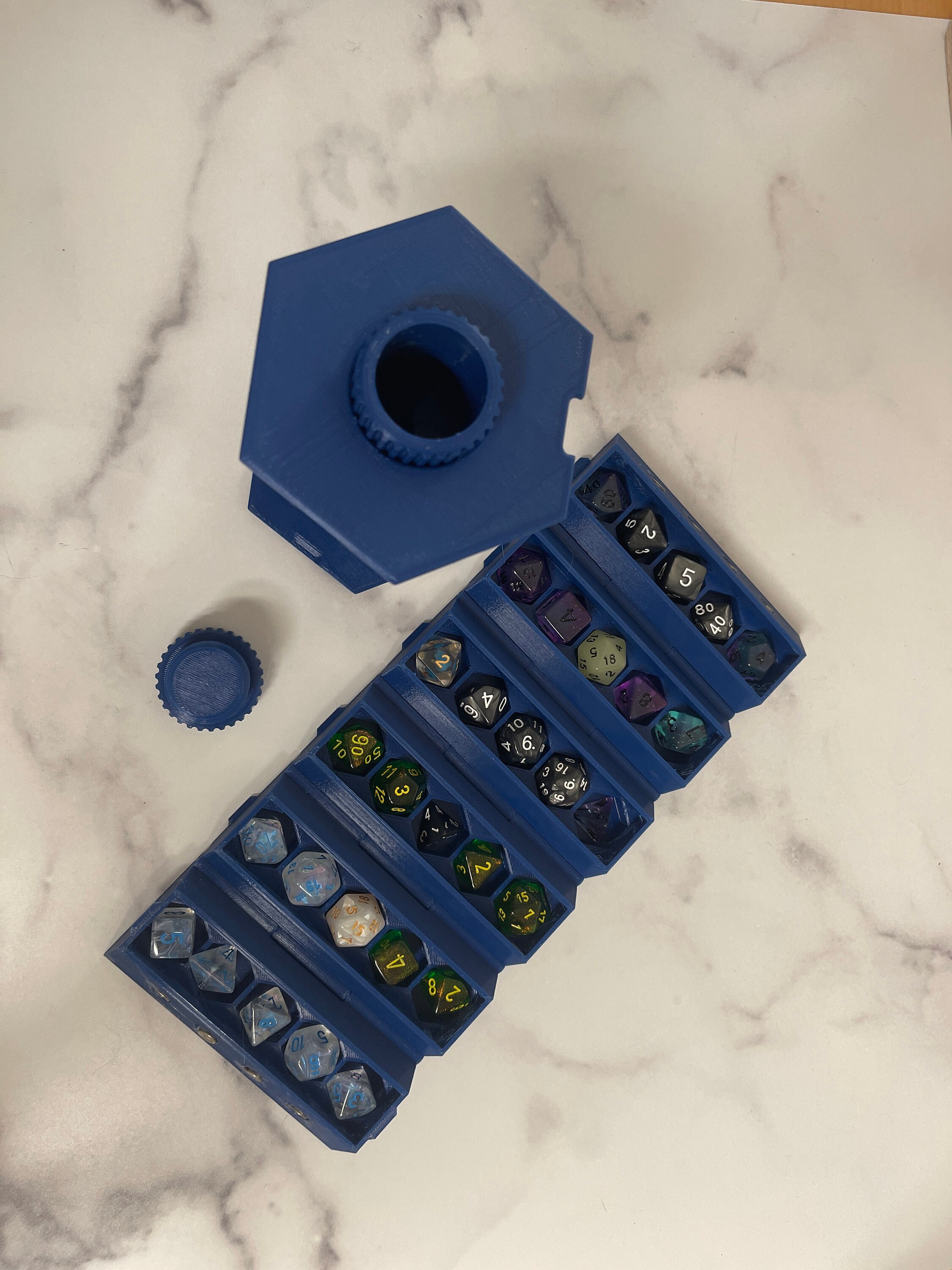 Magnetic 3d-printed Dice Tower & Storage - Holds 30 Dice - Tabletop ...