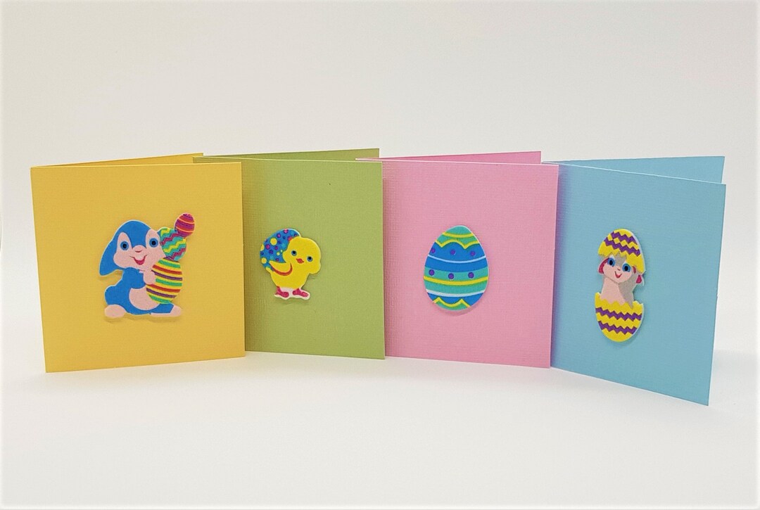 Mini Easter Cards Four Pack Easter Cards Assortment - Etsy