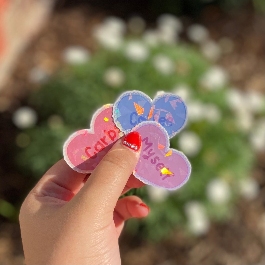 Anti Valentine's Day Holographic Glossy Die Cut Stickers Self Love ...