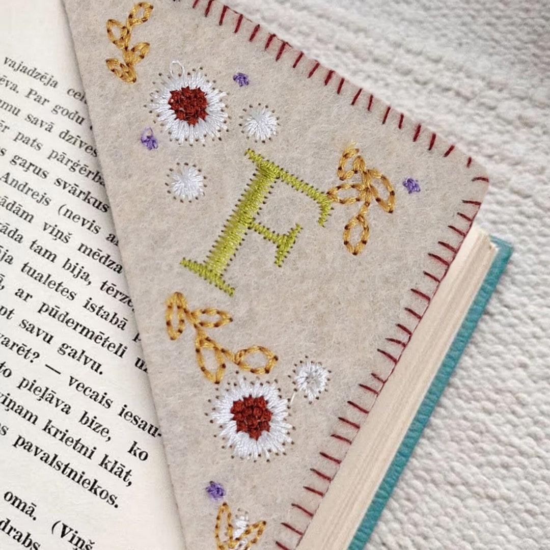 26 English Letters Bookmark Hand Embroidered Corner Bookmark - Etsy