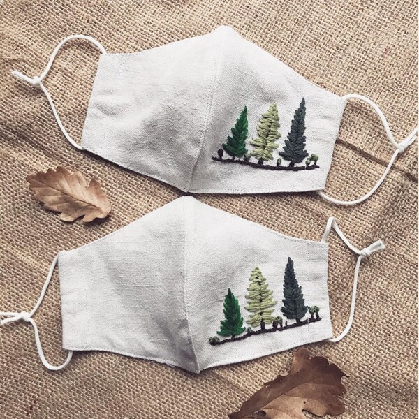 Embroidery Face Mask - Etsy