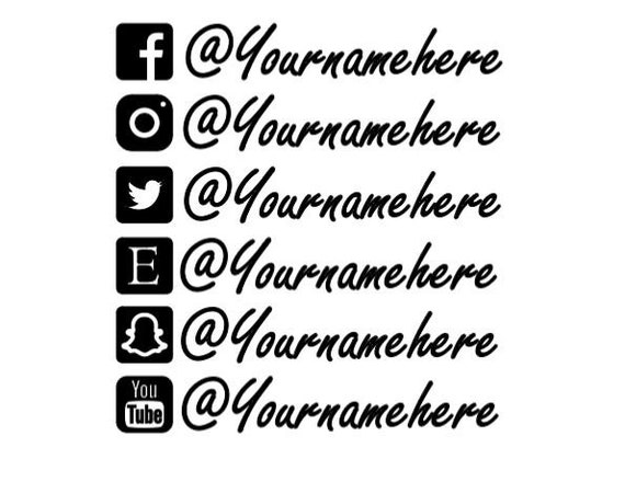 Social Media Handle car decal self adhesive vinyl sticker | Etsy