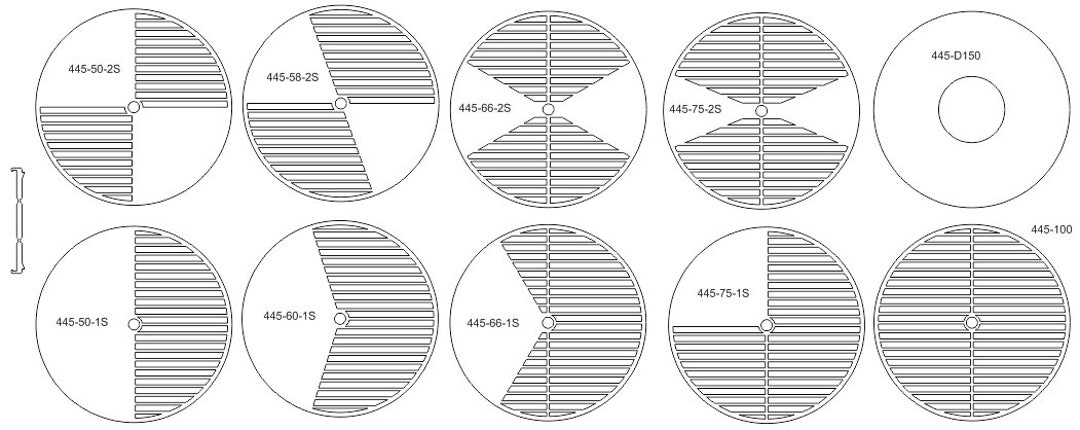 Laser Cut File of Grill Plates Ø 44.5 and 54.7 Cm for Kettle Grill ...