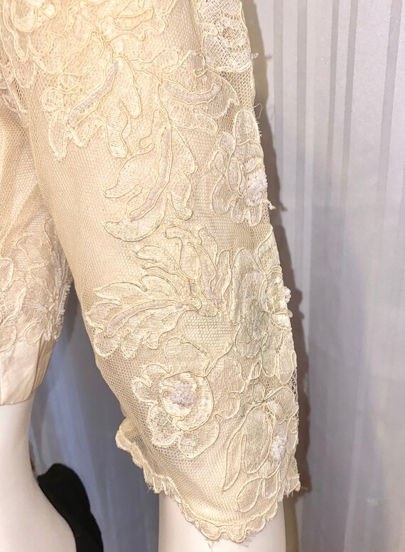 Vintage beaded lace wedding top - Gem