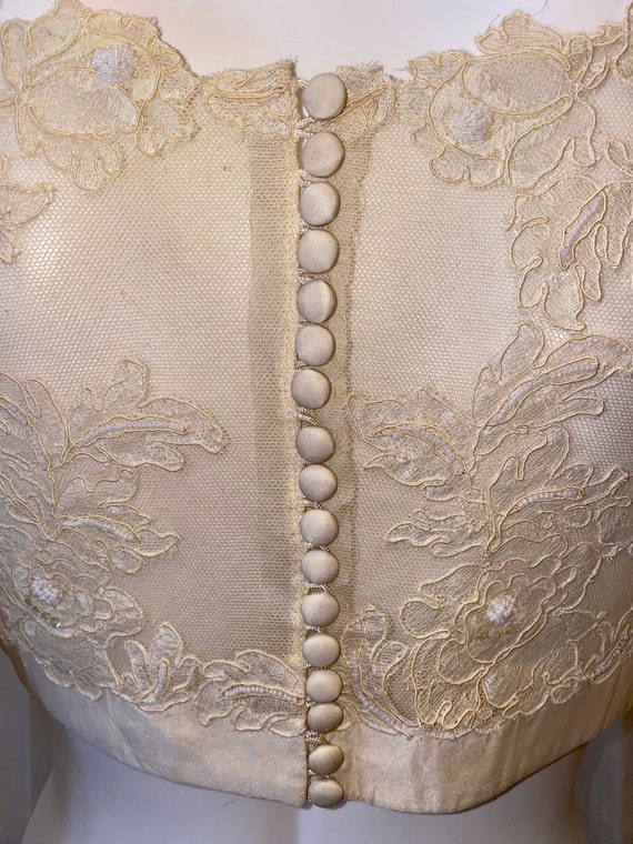 Vintage beaded lace wedding top - Gem