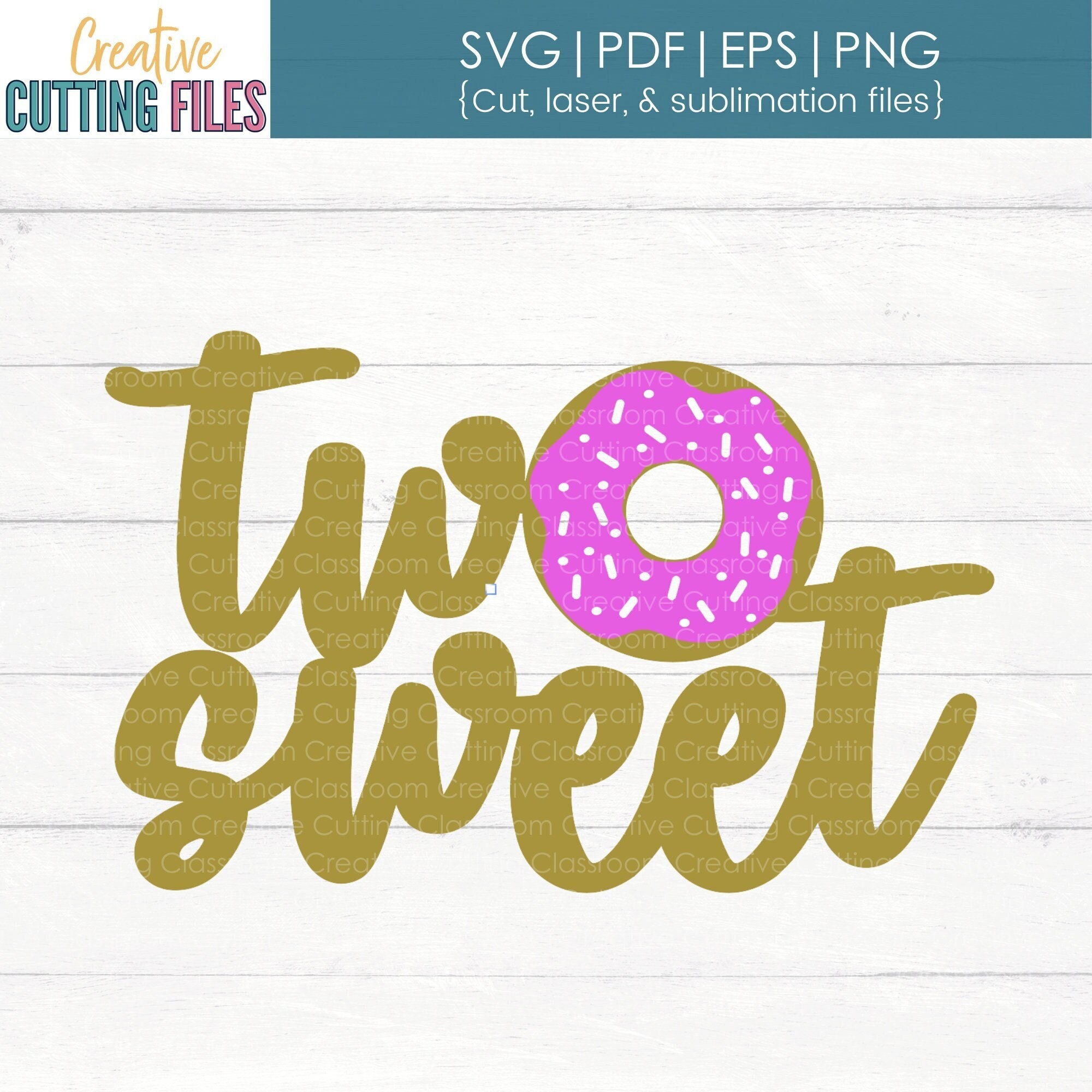Two Sweet Donut Cake Topper SVG Cricut Cake Topper Second - Etsy Canada