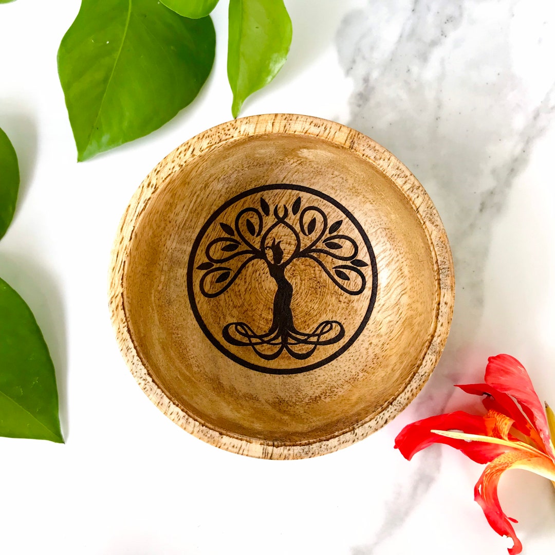 Engraved Wood Trinket Bowl: Tree of Life Ring Holder (3.5 Inches) - Etsy
