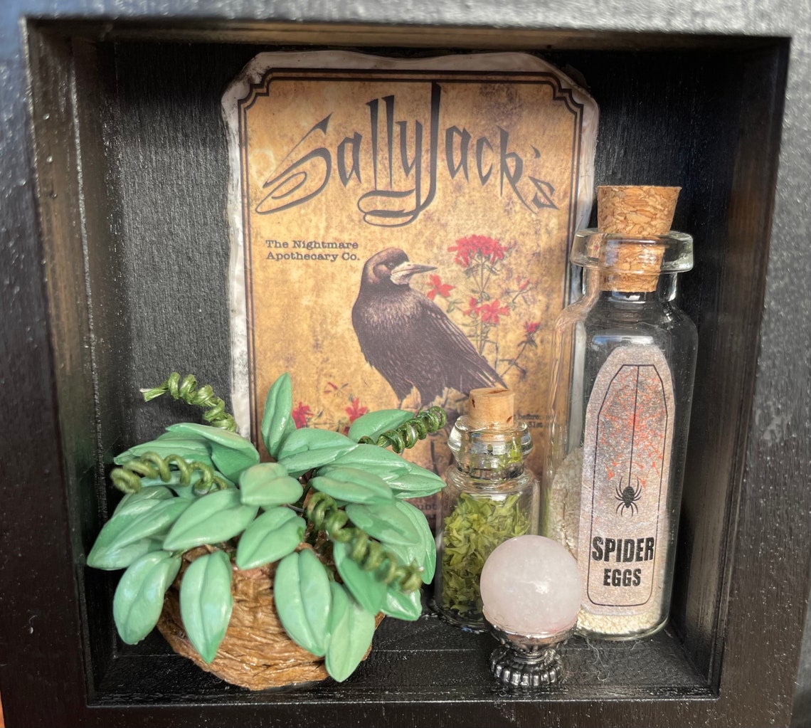 OOAK 1:12 Witch Apothecary Shelf, Includes Working Fireplace, Real ...