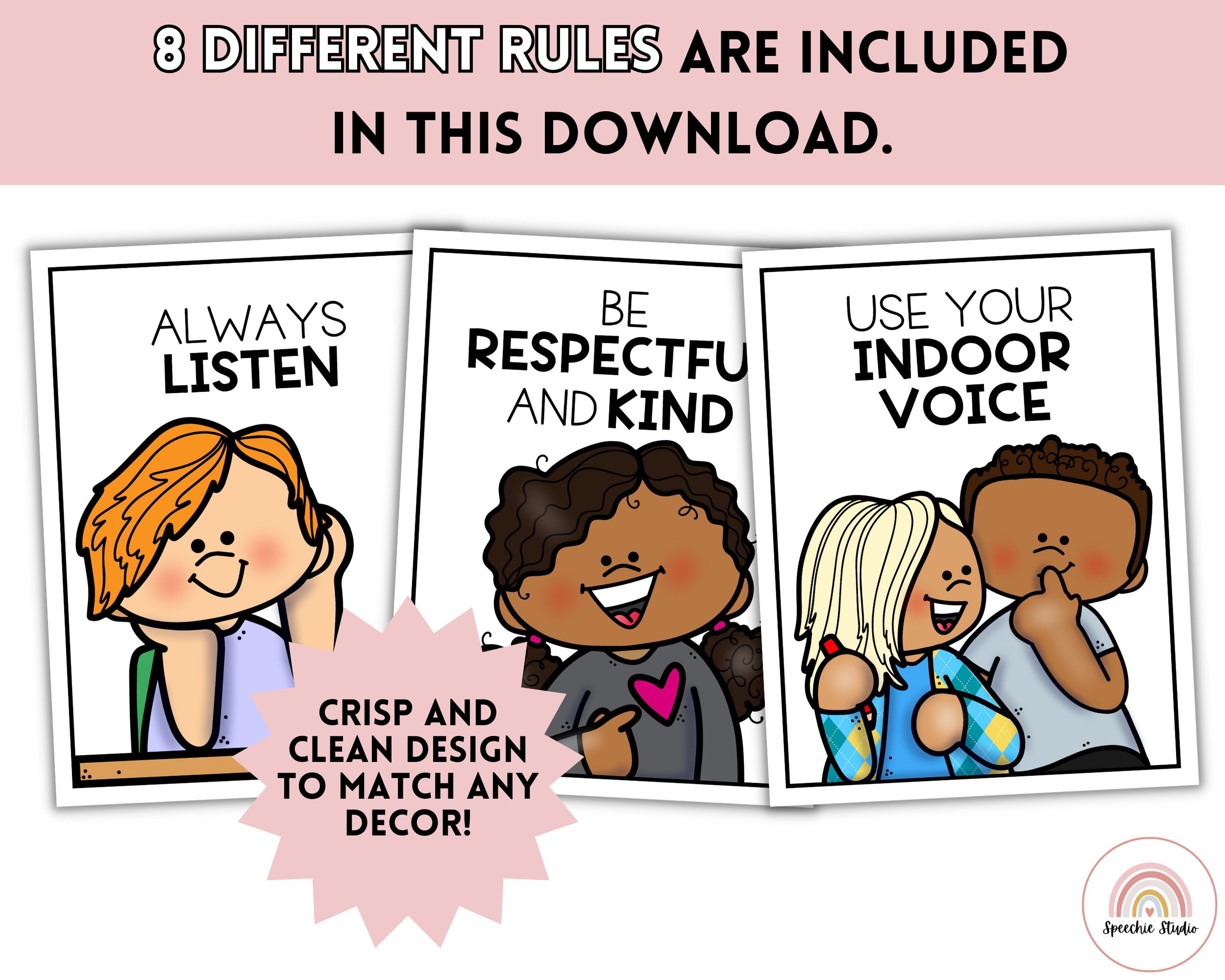 Speech Therapy Room Expectations and Rules Posters, Speech Room Decor ...