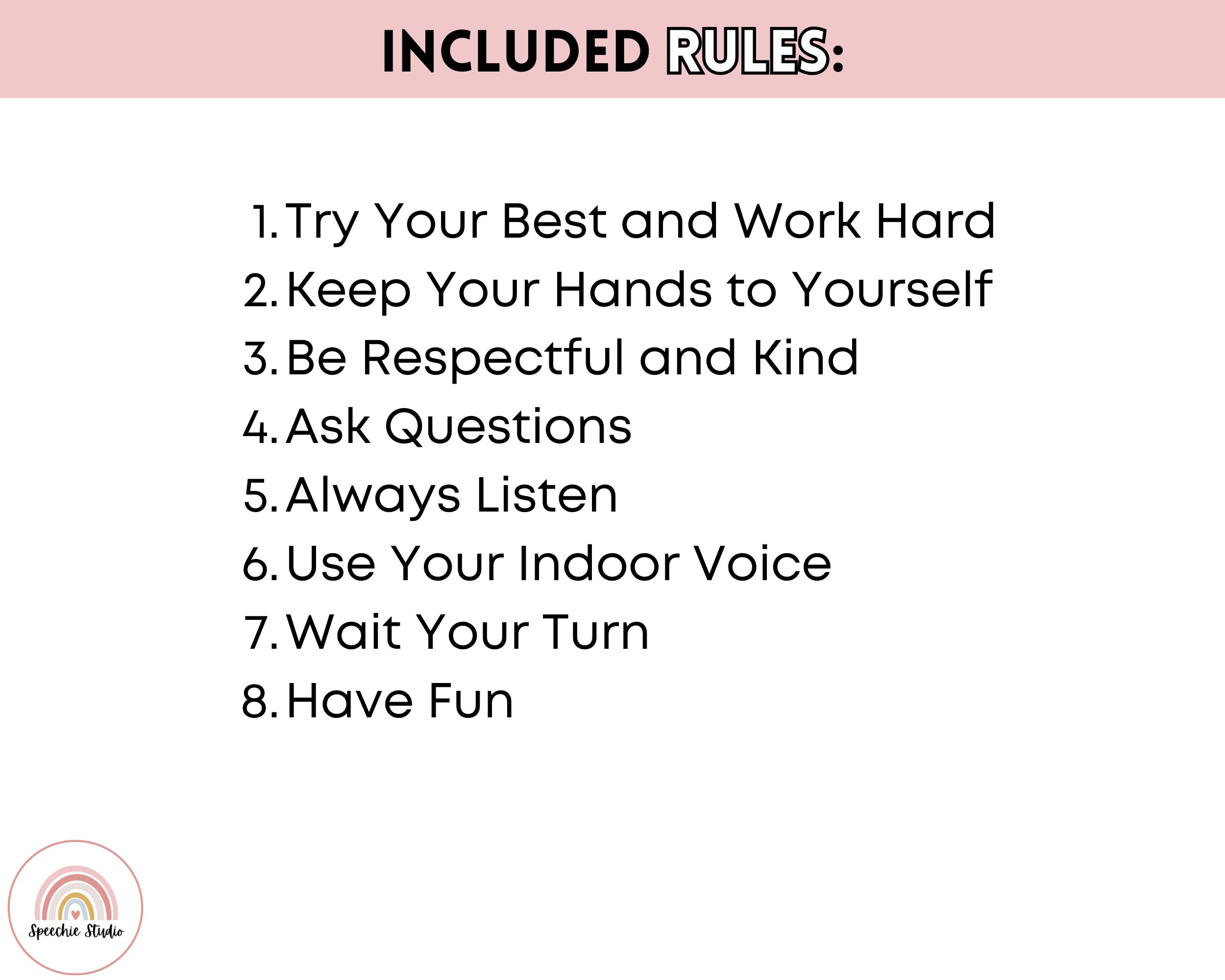 Speech Therapy Room Expectations and Rules Posters, Speech Room Decor ...