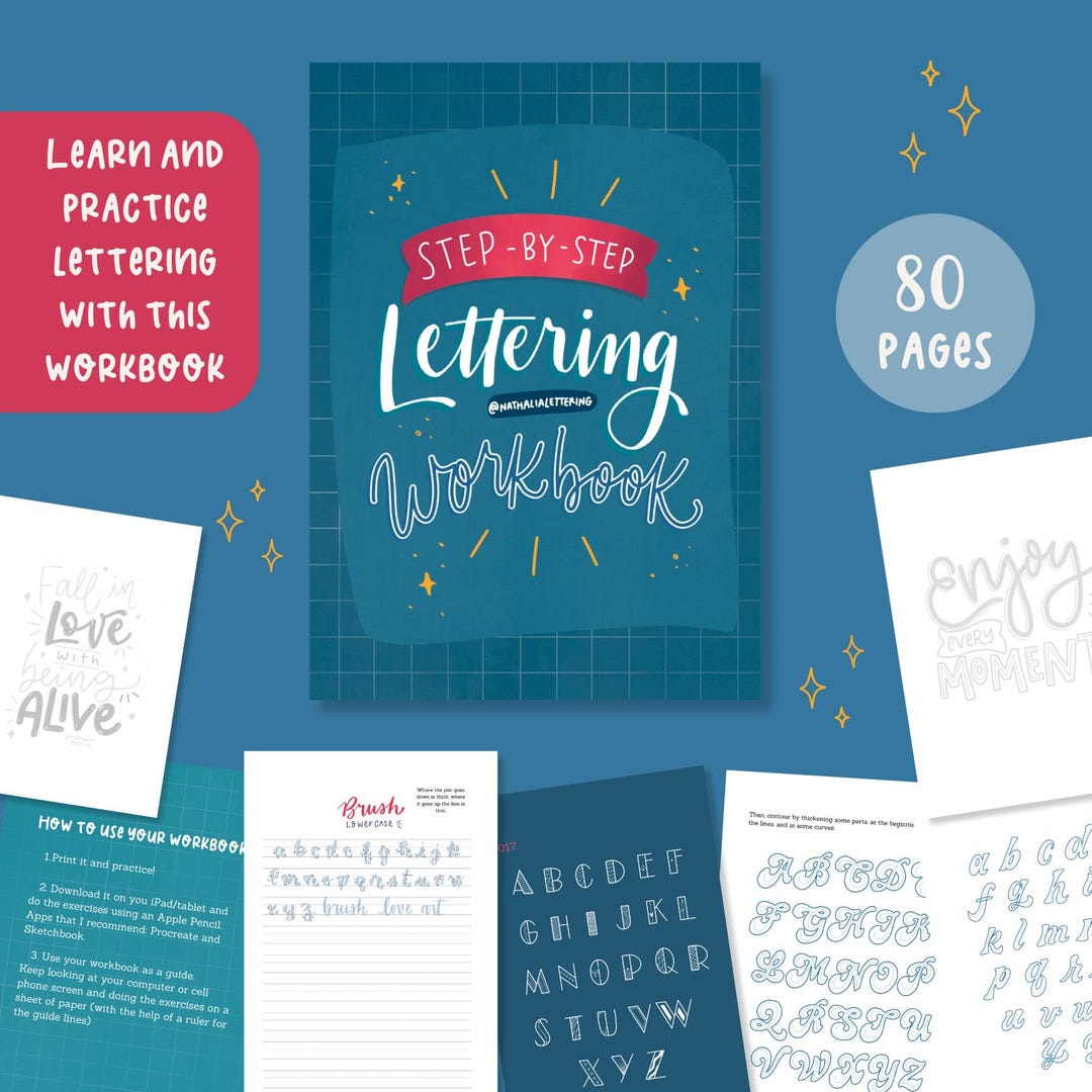 Step-by-step Lettering Workbook for Procreate or Print - Lettering ...