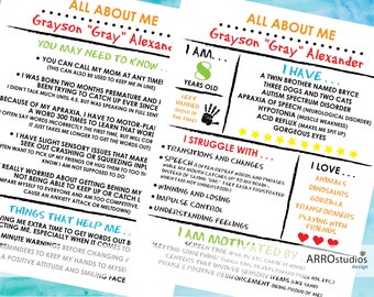 Special Needs Info Sheet - Etsy