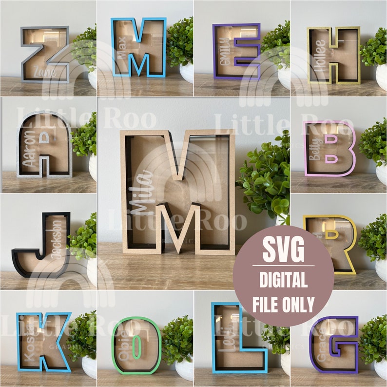 Alphabet Money Box/drop Boxes SVG Cut Files Digital Download - Etsy