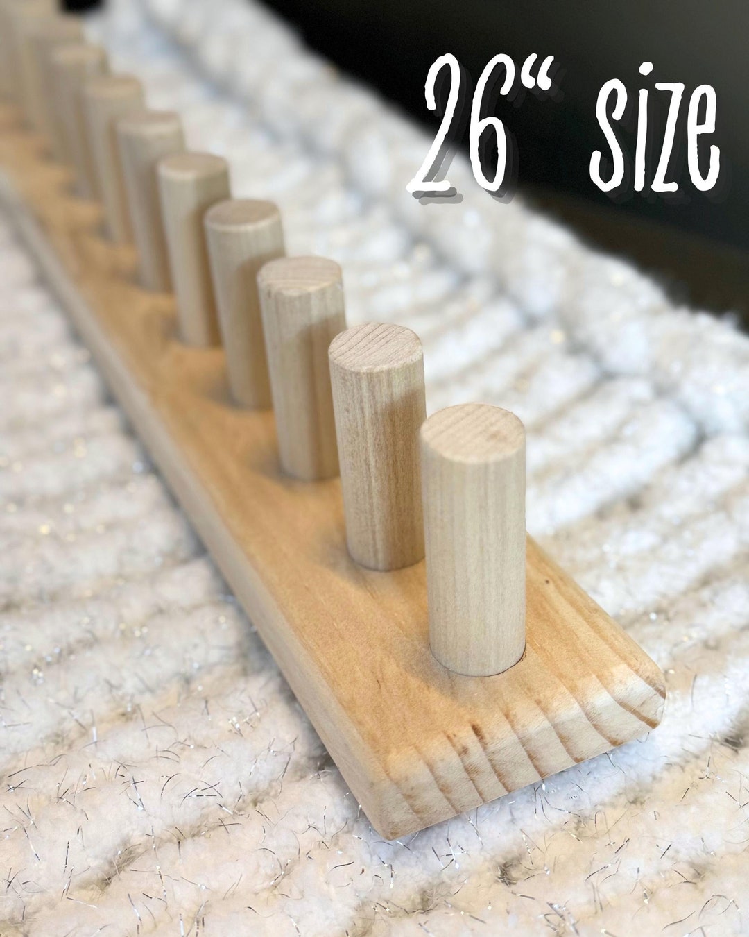 26" Chunky Hand Knit Blanket Loom: Handmade Wood Knitting Tool for ...