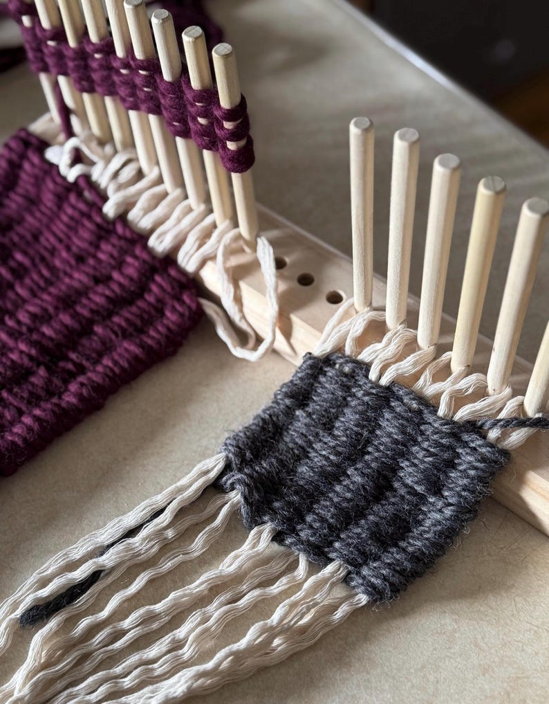 Wooden Peg Loom Weaving Tool for Rugs, Blankets, Scarves, Wool, Weave ...