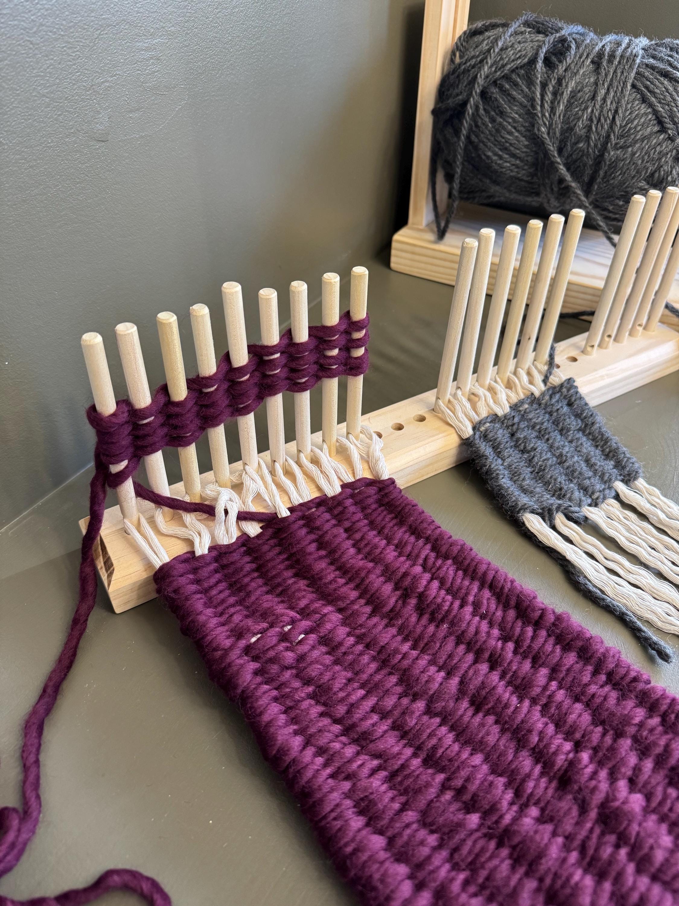 Wooden Peg Loom Weaving Tool for Rugs, Blankets, Scarves, Wool, Weave ...