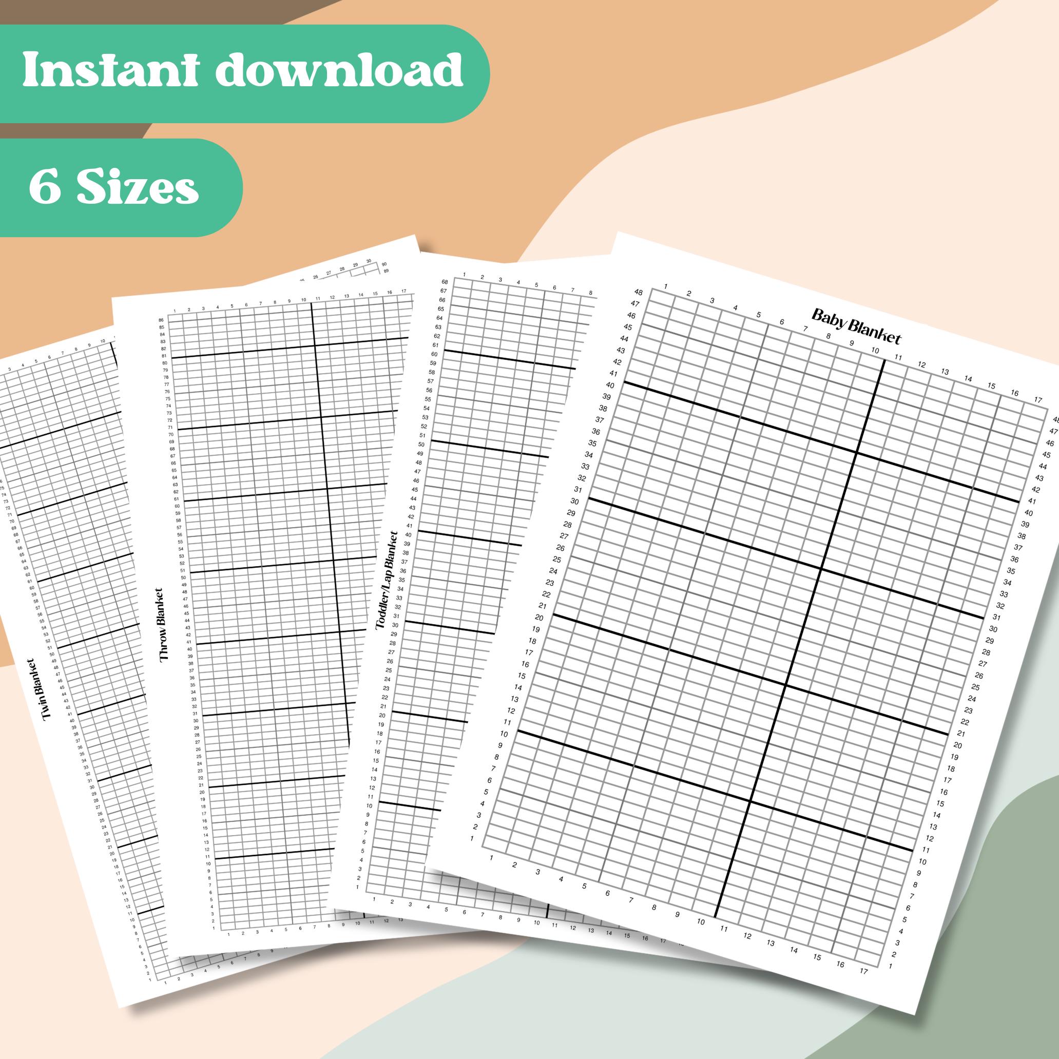 Chunky Knit Graph Blanket Templates PNG & PDF | Tight Knit and Loom Use ...