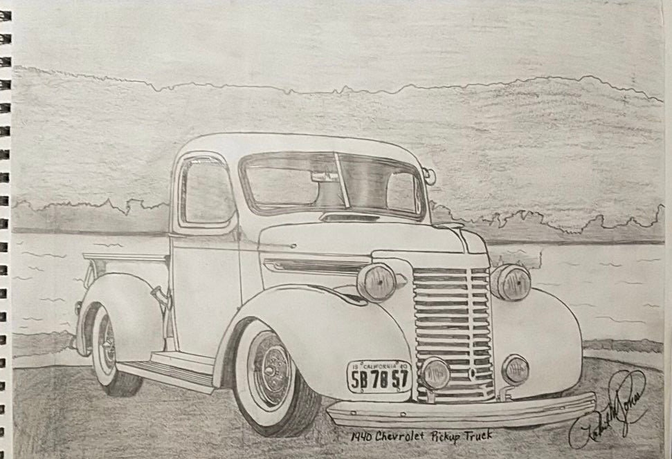 1940 Chevrolet Pick-up Truck Drawing - Etsy