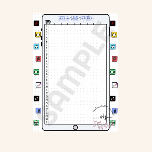 Screen Time Habit Tracker Bullet Journal Bundle - Etsy