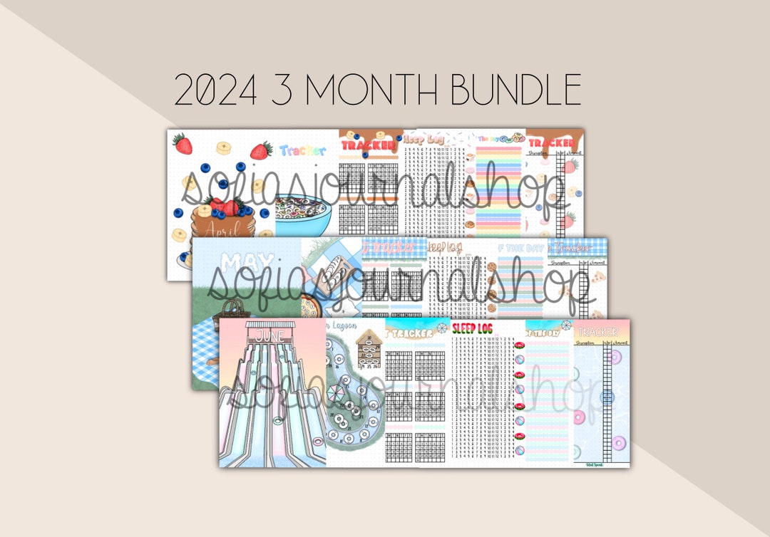 3 Month Bundle April-march 2024 Journal Spreads Mental - Etsy