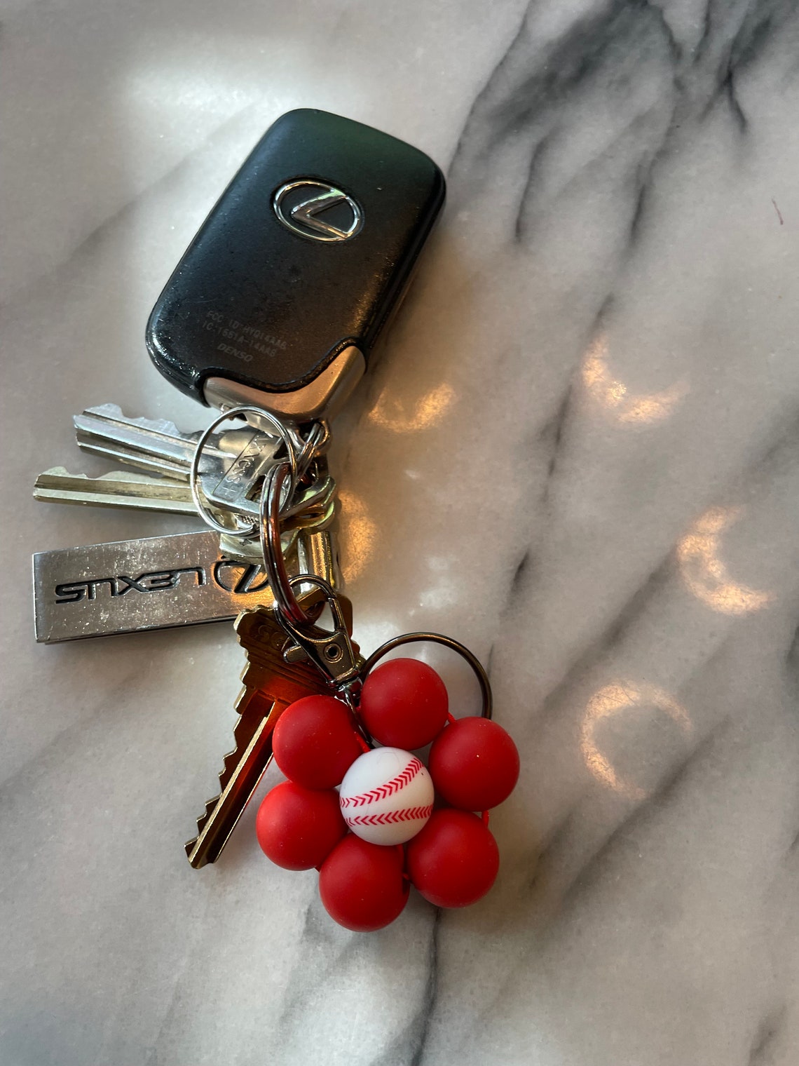 Silicone Beaded Keychains/flower Keychain/christian Keychains - Etsy