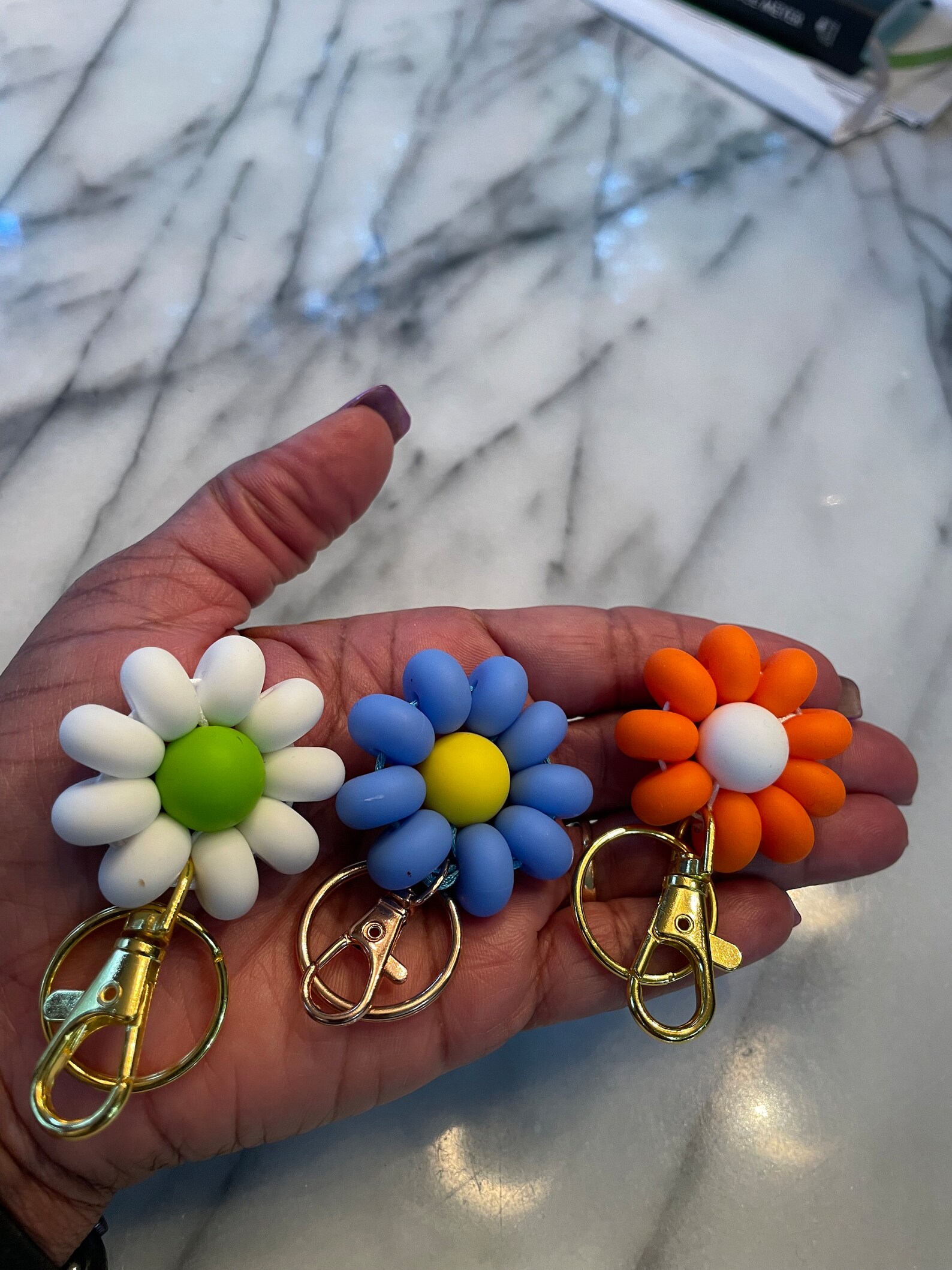 Silicone Beaded Keychains/flower Keychain/christian Keychains - Etsy