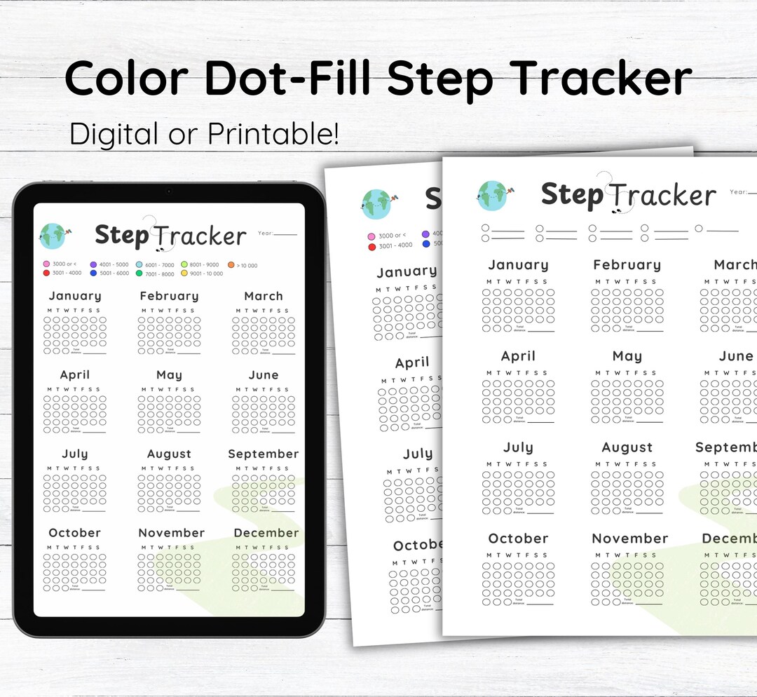 30 Day Step Tracker Record Printable for Walkers Hikers & Runners ...