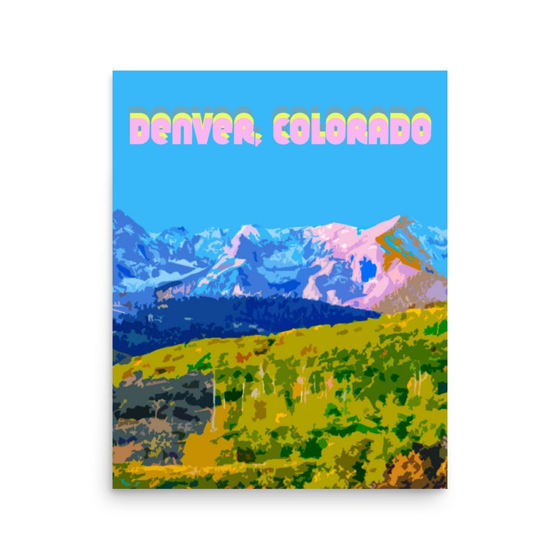 Retro Denver Colorado Wall Art Poster, Groovy Colorado Print, Vintage ...