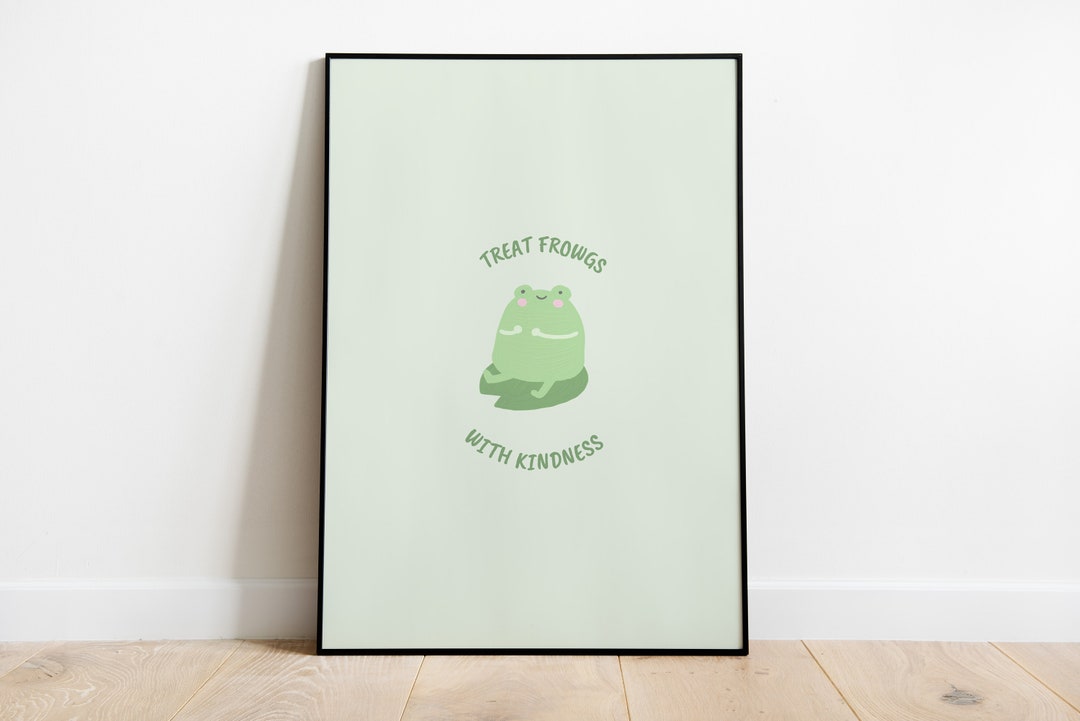 Cute Frog Lovers Poster, Frog Lover Poster, Pastel Green, Frog Wall Art ...