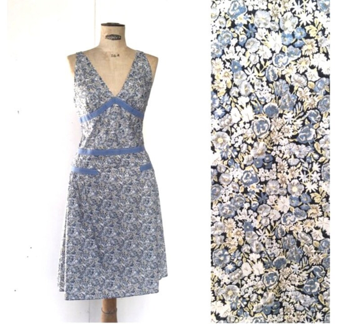 Cacharel Liberty of London CHIVE 1990s French Ribbon Vintage Dress - Etsy