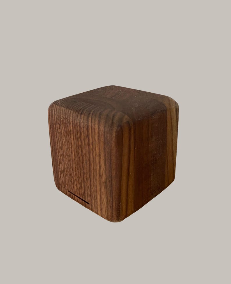 Keepsake Therapy Cube-minimalist Black Walnut Wood Stress Relief Block ...