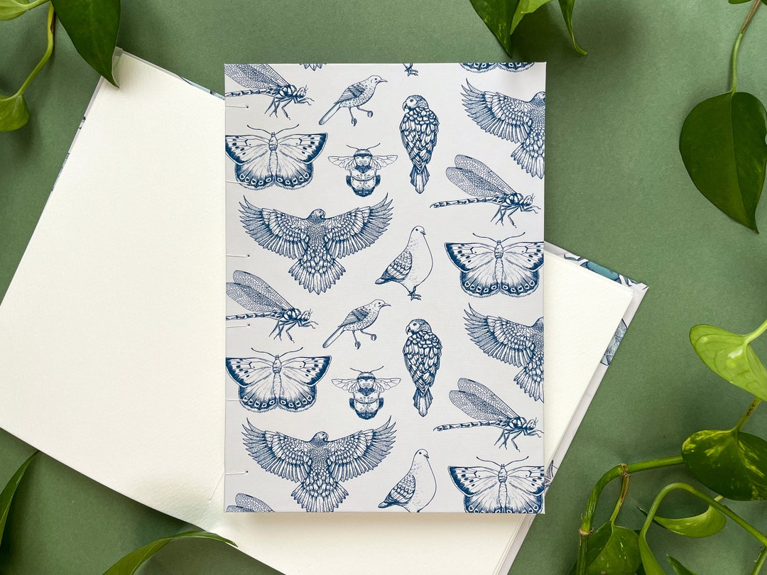 Handmade Watercolour Sketchbook A5 Bird and Insect Cover Design ...