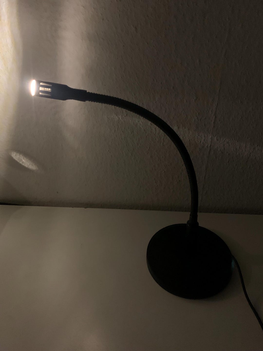 Upcycled Design Lamp, Microphone Light, LED Lamp, Cast Iron Base ...