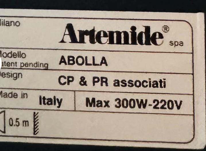 Decken Designer Lampe Abolla Artemide, Rarität, 1980er, Vintage ...