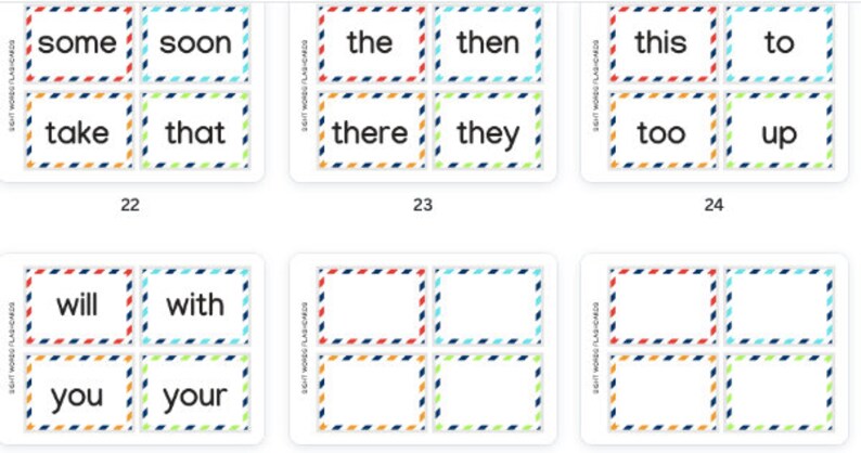 100 Dolch Sight Words Downloadable Sight Word Printable - Etsy