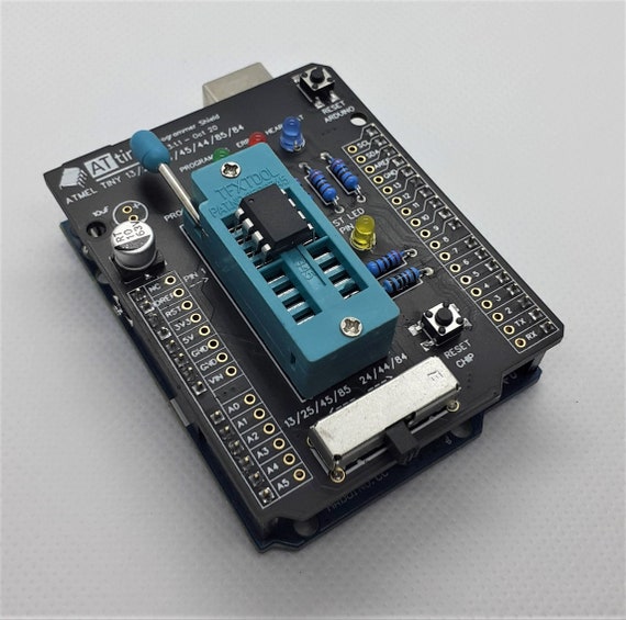 Diy Arduino Shield Attiny Programming Avr Programmer With Etsy