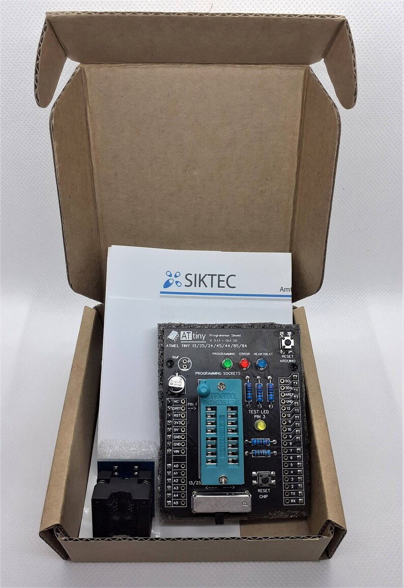 Diy Arduino Shield Attiny Programming Avr Programmer With Free Sop8 Adapter Etsy 