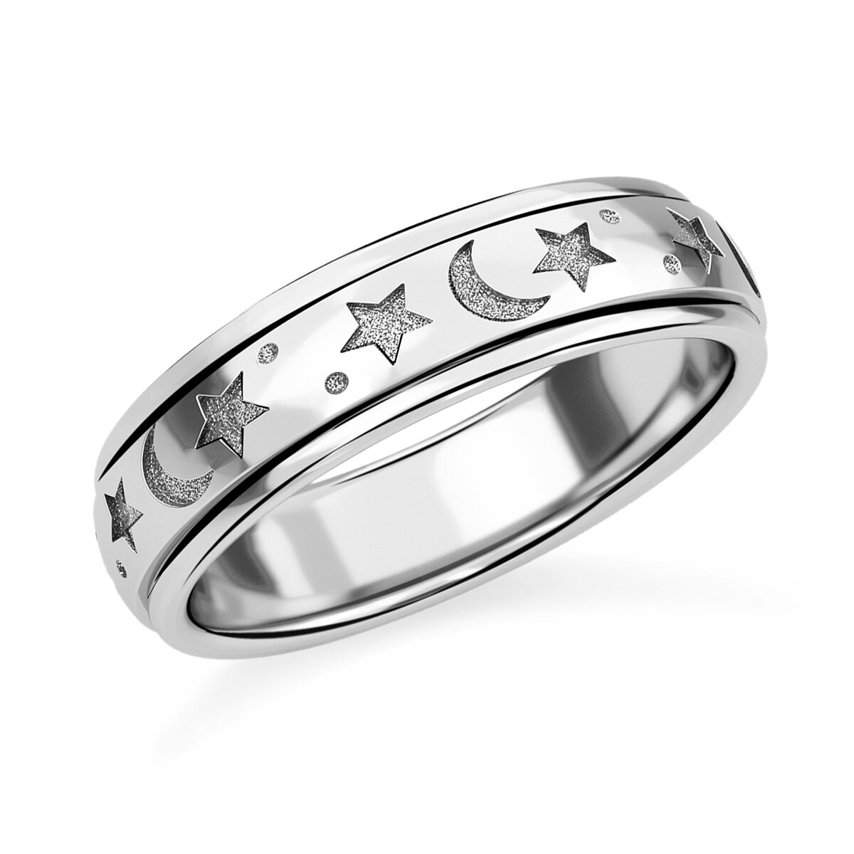 Moon and Star Ring, Crescent Moon Rings, Celestial Ring, Universe Ring ...