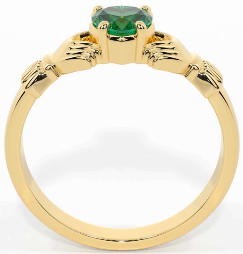 Emerald Irish Ring, Claddagh Ring, Irish Celtic Ring, Dainty Promise ...