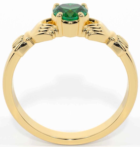 Emerald Irish Ring, Claddagh Ring, Irish Celtic Ring, Dainty Promise ...