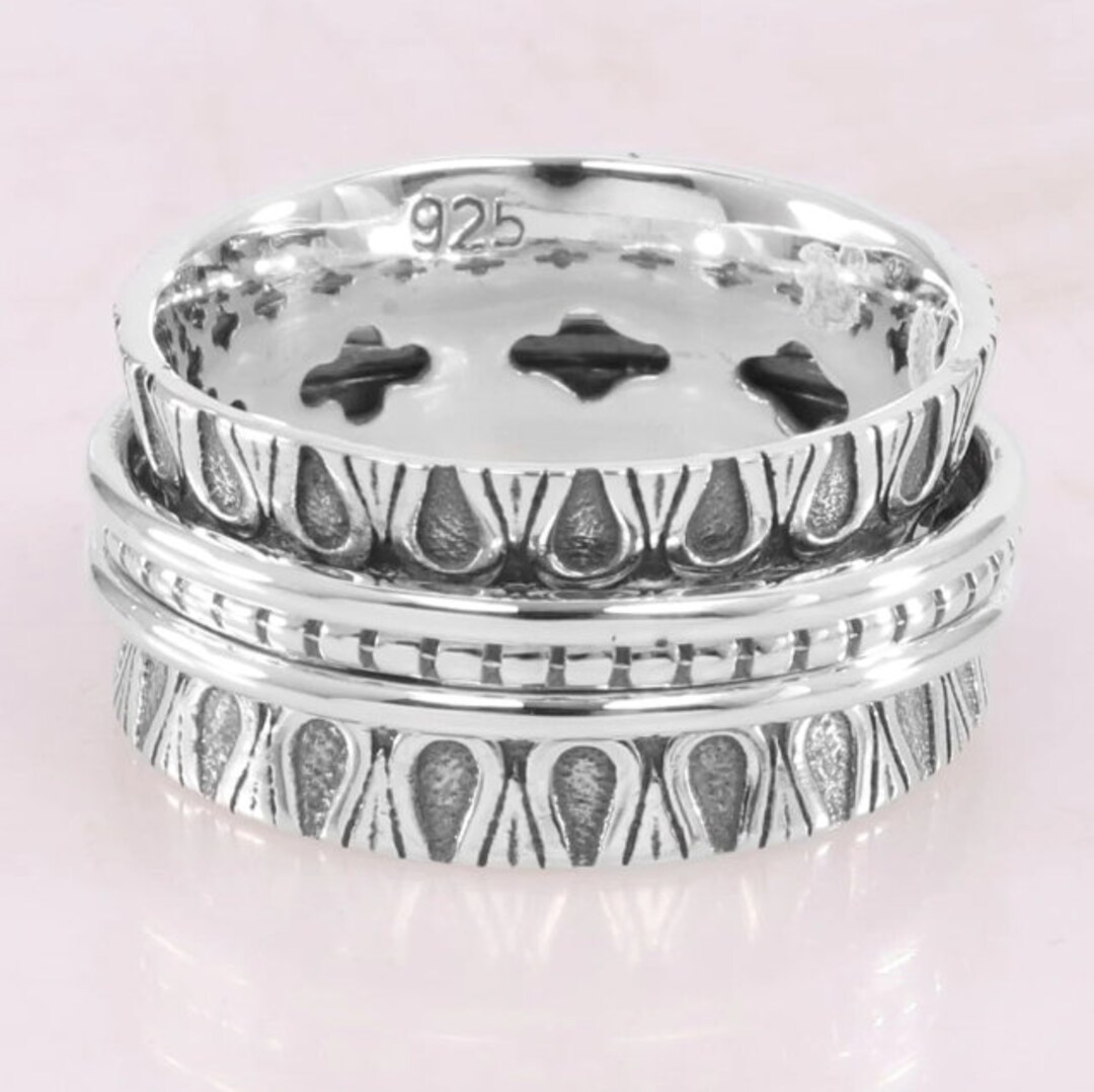 Energy Spinner Ring Meditation Ring 925 Sterling Silver - Etsy