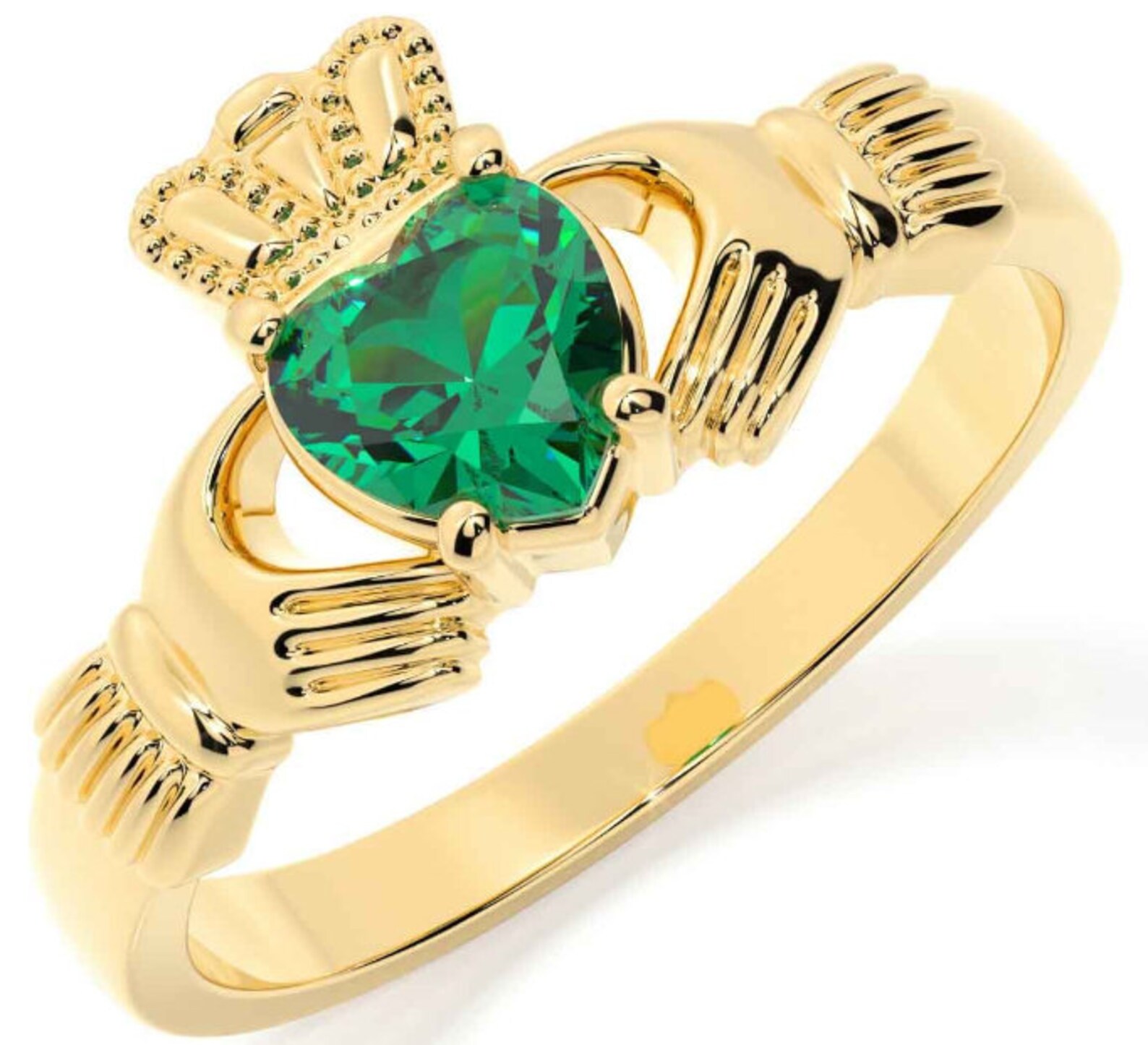 Emerald Irish Ring, Claddagh Ring, Irish Celtic Ring, Dainty Promise ...