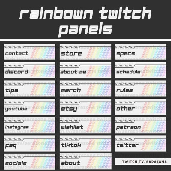 Rainbow Twitch Panels - Etsy