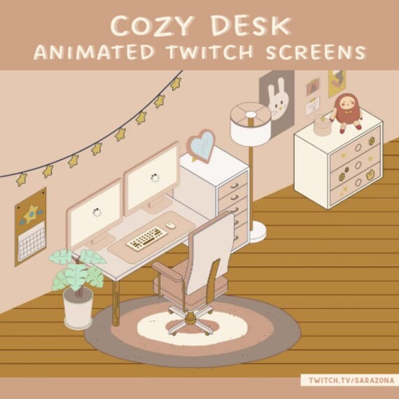 Cozy Desk Animated Screens | Etsy