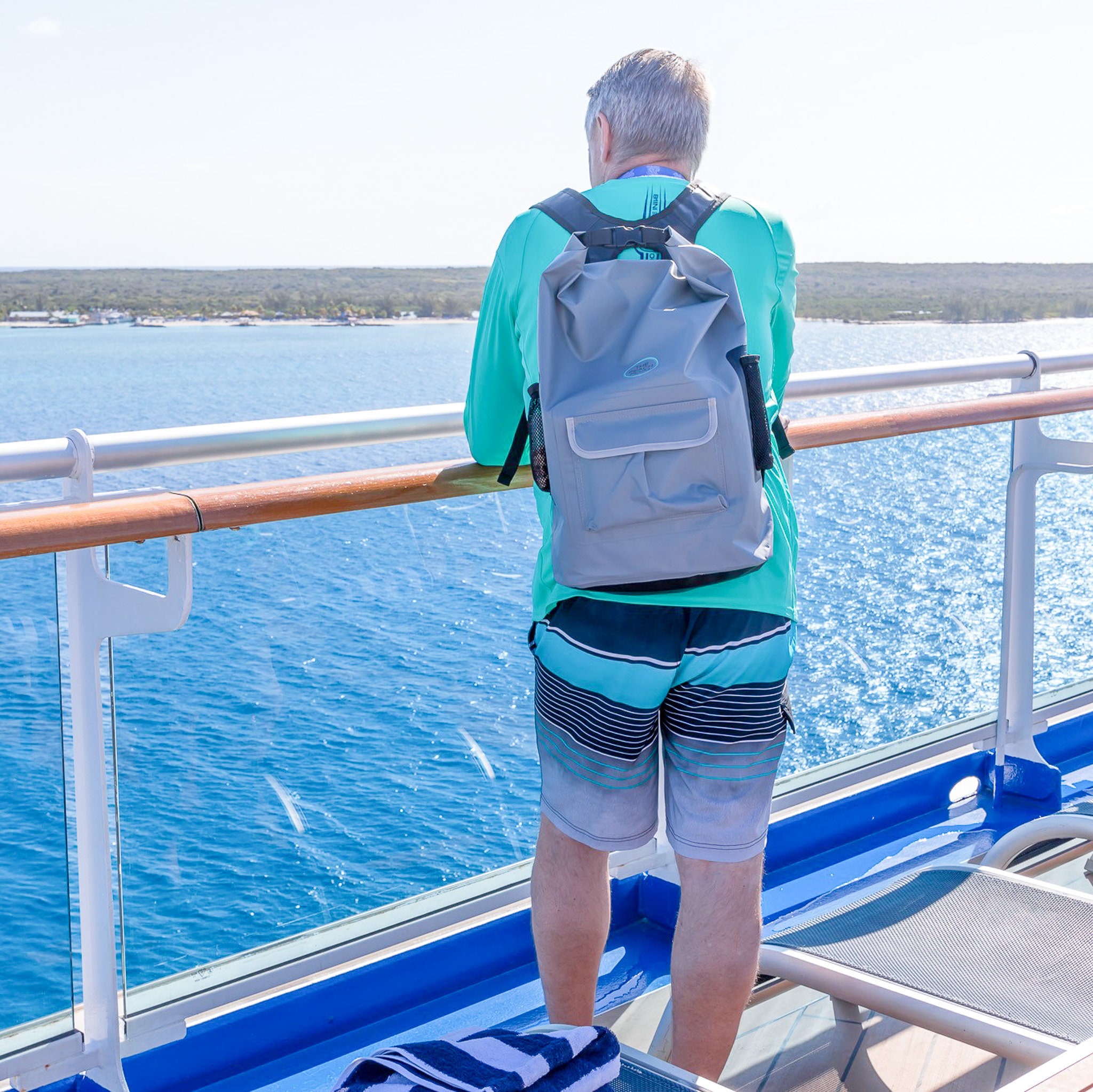 Cruise Waterproof PVC Tarpaulin 22 Liter Backpack Bag Cruise Excursion ...