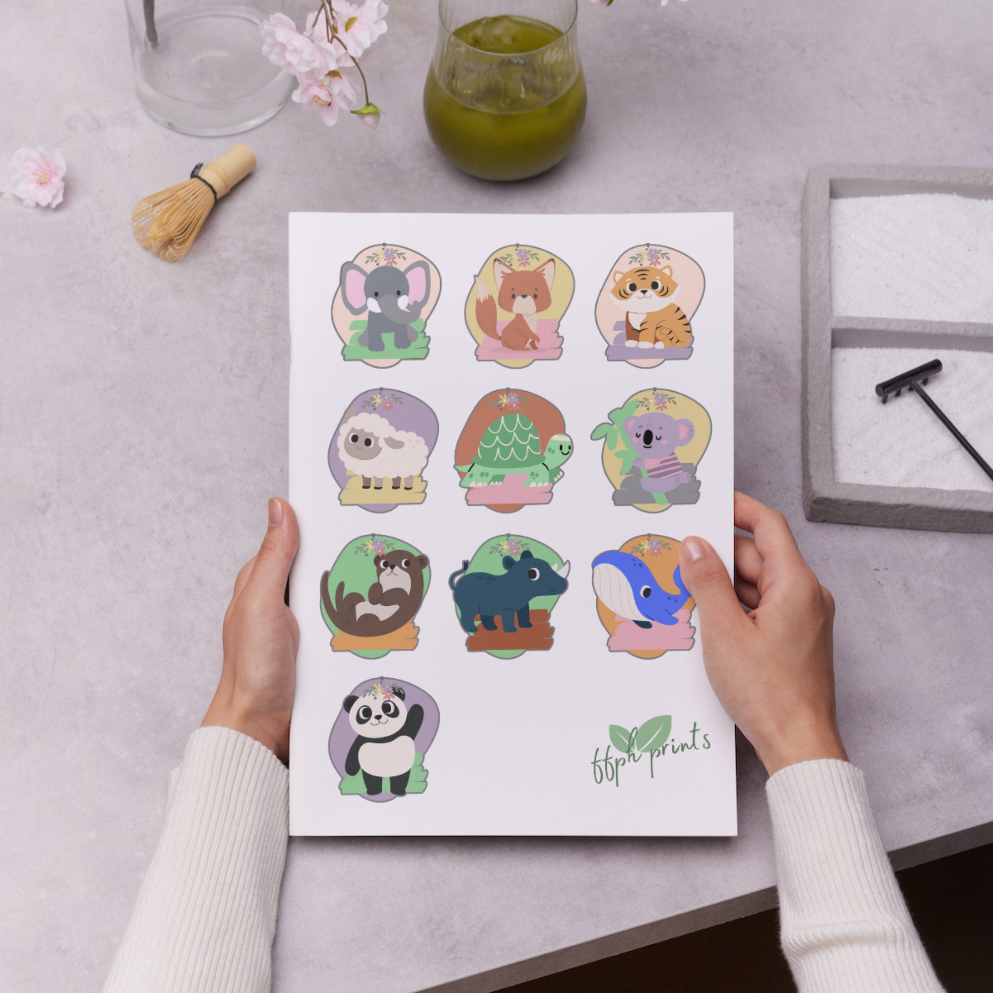 Animals Stickers, Print and Cut Digital PNG Sticker Sheet, 10 Different ...