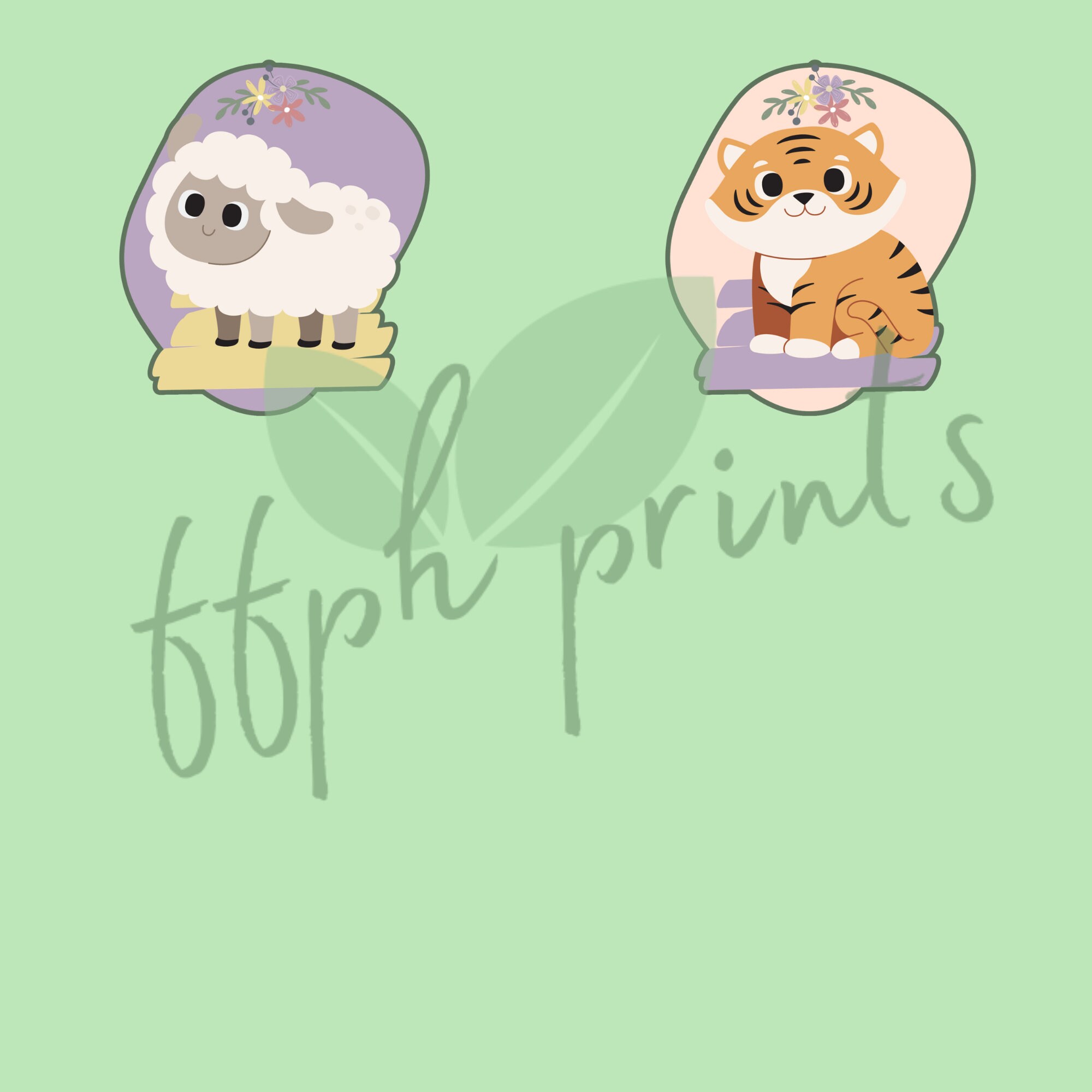 Animals Stickers, Print and Cut Digital PNG Sticker Sheet, 10 Different ...