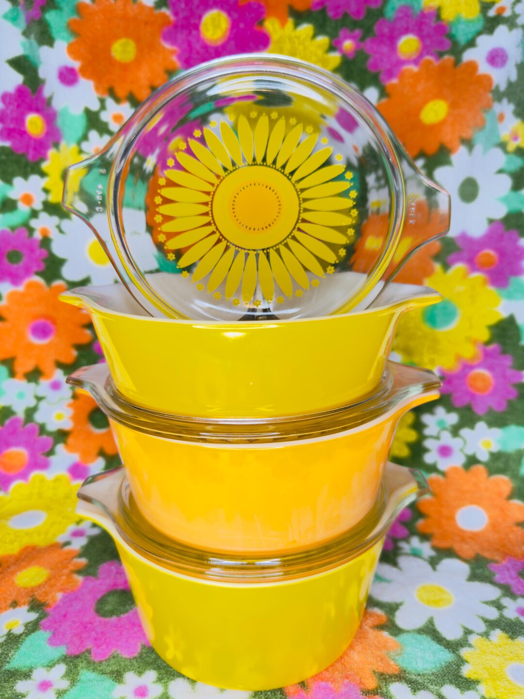 Pyrex Daisy Nesting Bowls Set of 3 - Etsy