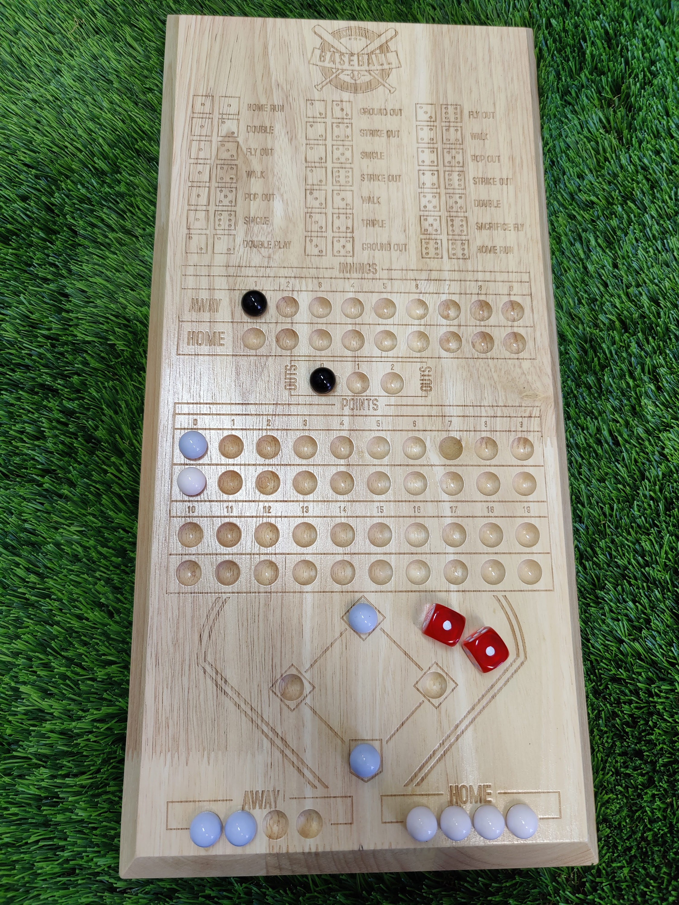 Dice Wooden Baseball Board Game Etsy dice-wooden-baseball-board-game-etsy