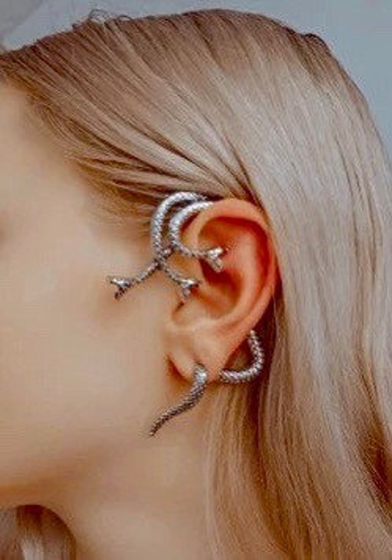 Gothic Demonic Wicca Witch Devil Snake Ear Cuff Medieval - Etsy